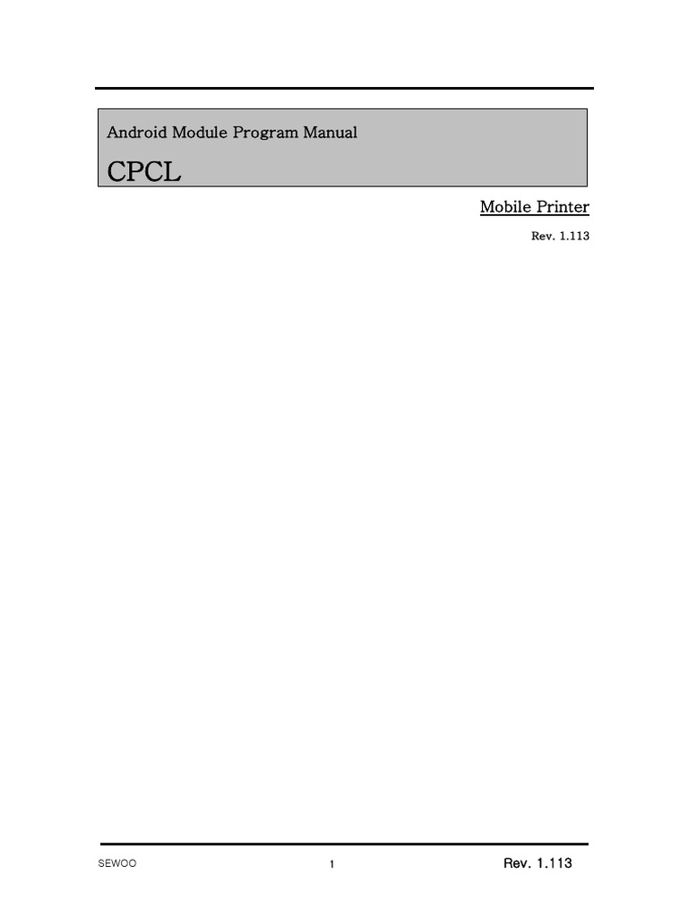 Android CPCL Program Manual | PDF | Parameter (Computer Programming) | Character Encoding