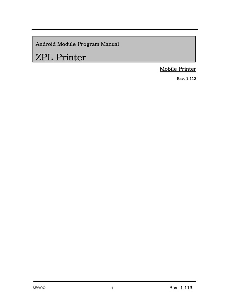 Android ZPL Program Manual | PDF | Typefaces | Parameter (Computer Programming)