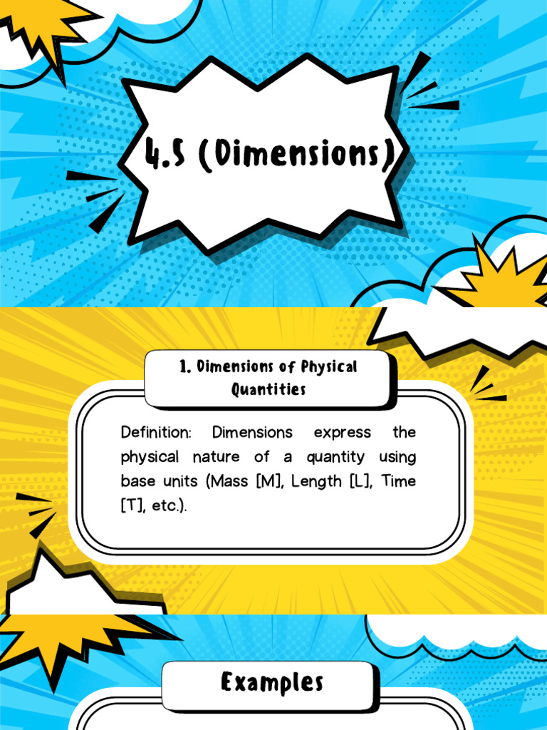 presentation slides for dimensions | PDF | Physics | Physical Quantities