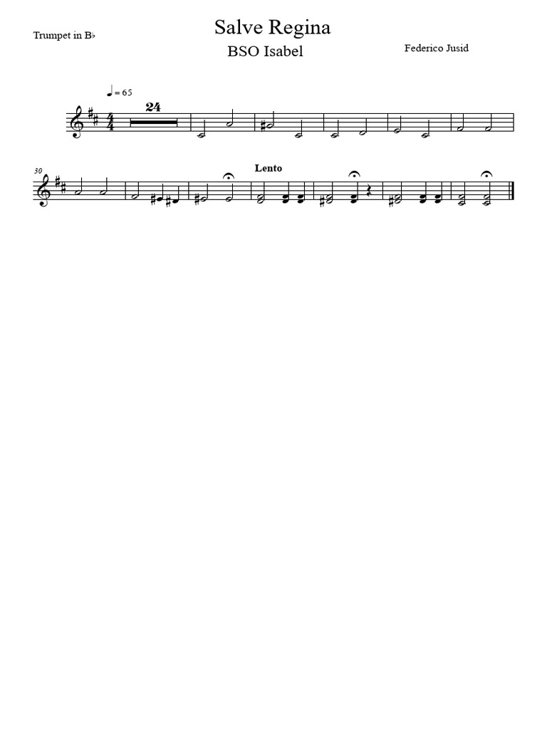 Salve Regina (Isabel) - Trumpet in BB | PDF