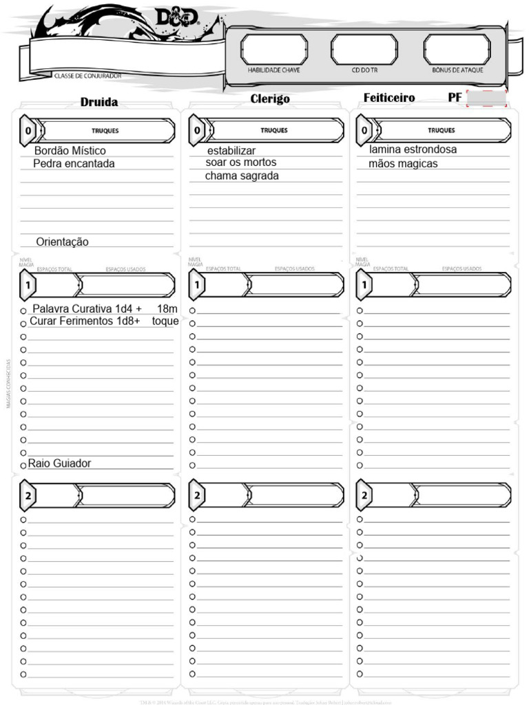 Obask o Turtle, Druida Das Estrelas Spell's | PDF