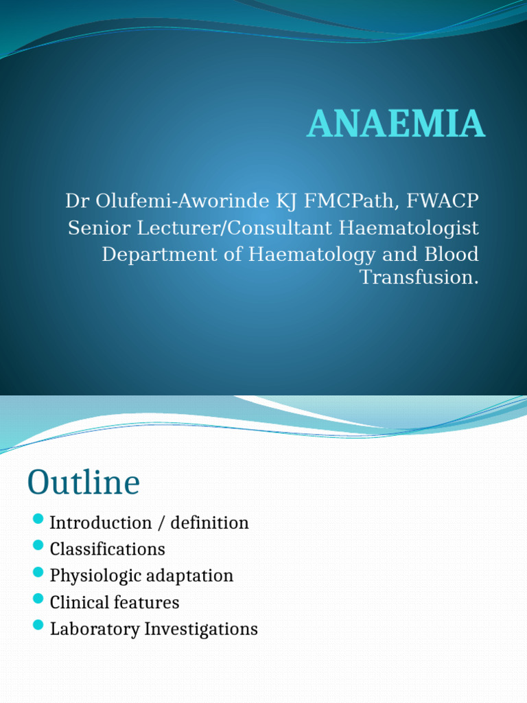 ANAEMIA For 400 Level | PDF | Anemia | Red Blood Cell