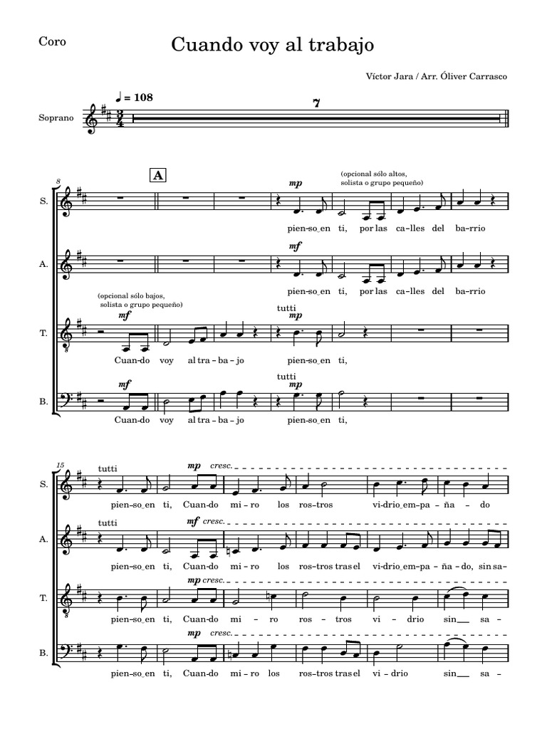 Cuando Voy Al Trabajo-Coro | PDF