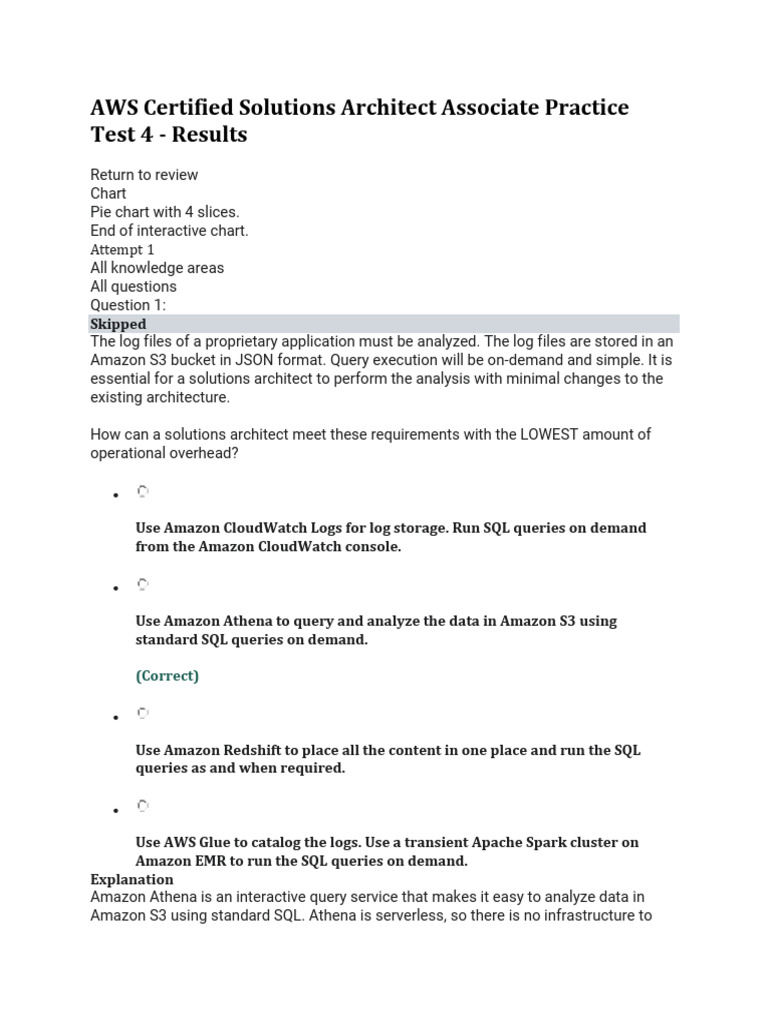 Neal AWS Certified Solutions Architect Associate Practice Test 4 | PDF ...