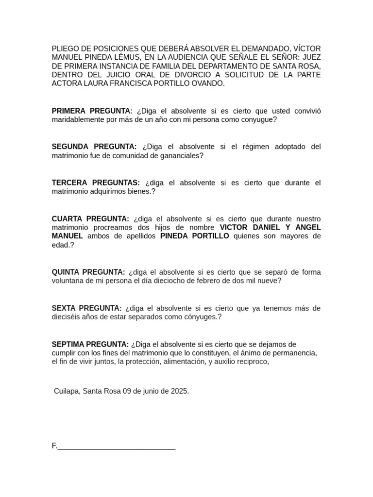 Pliego de Posiciones Irvin | PDF