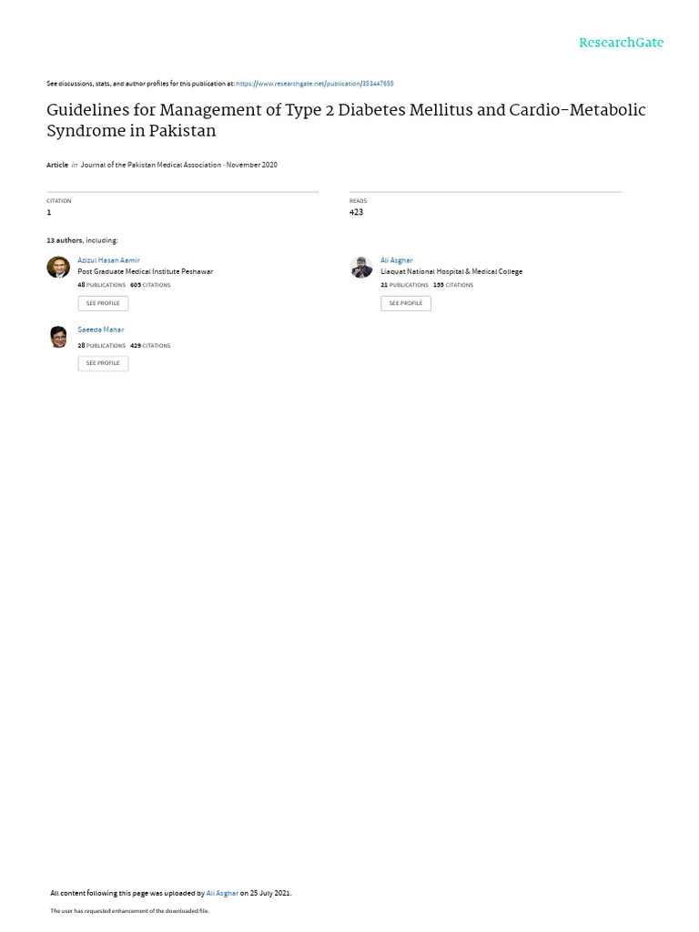 Pes Diabetes Guidelines 2020 | PDF | Glycated Hemoglobin | Hypertension