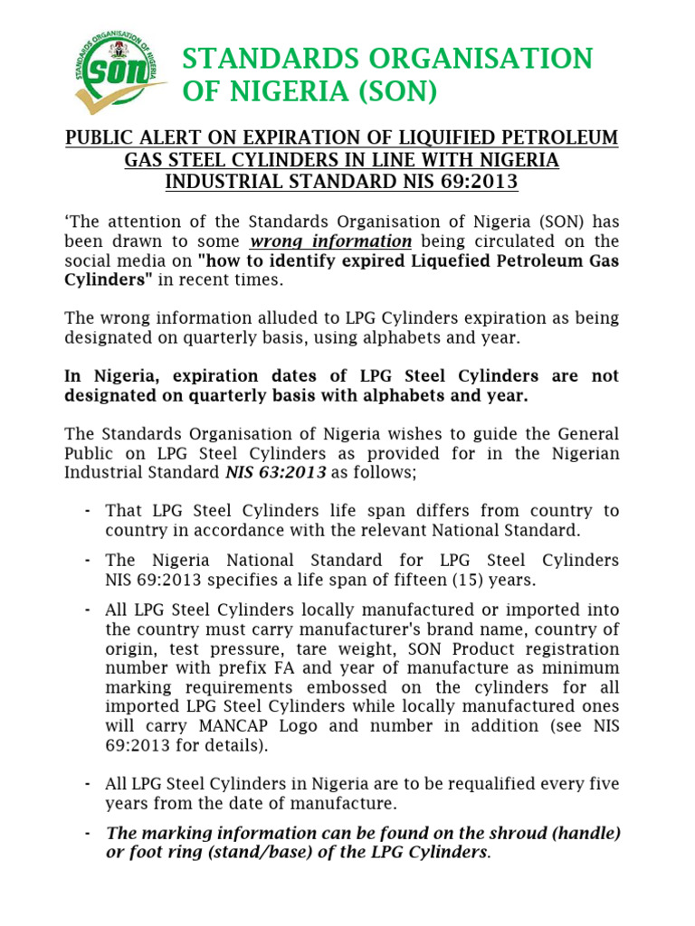 Expiration Guidelines for LPG Cylinders | PDF | Liquefied Petroleum Gas ...