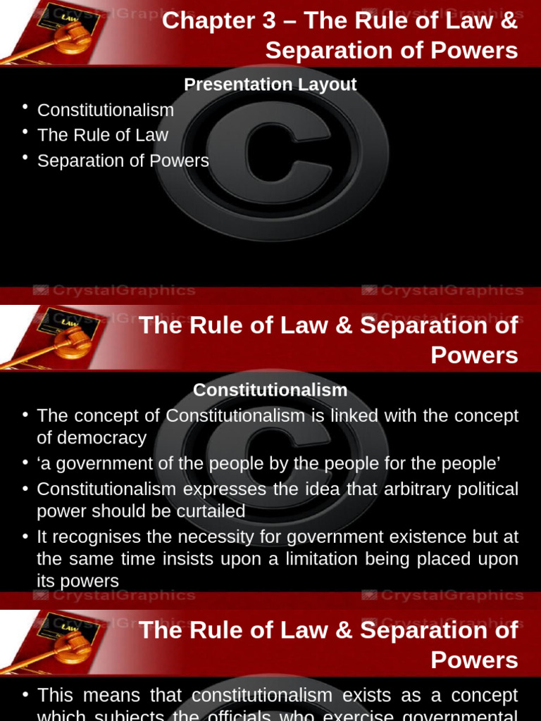 Rule of Law and Separation of Powers | PDF | Separation Of Powers ...