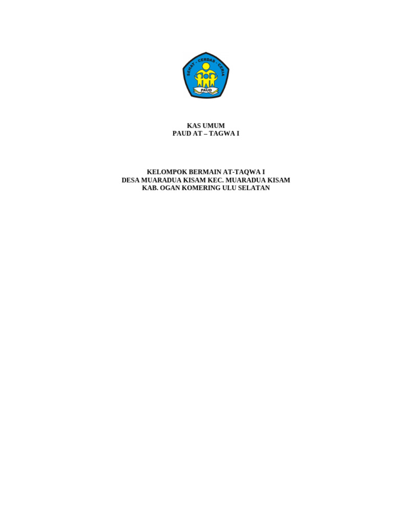 Cover RPPH PAUD Kelompok Bermain | PDF