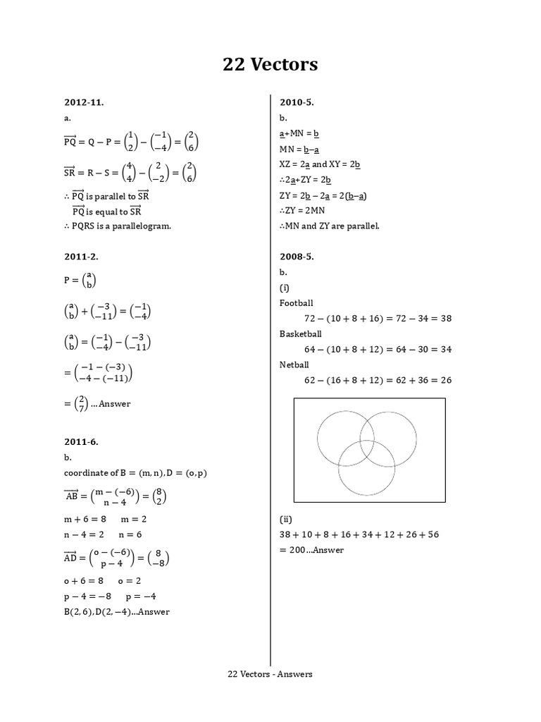 Ans - Msce Math 22vectors | PDF | Linear Algebra | Geometry