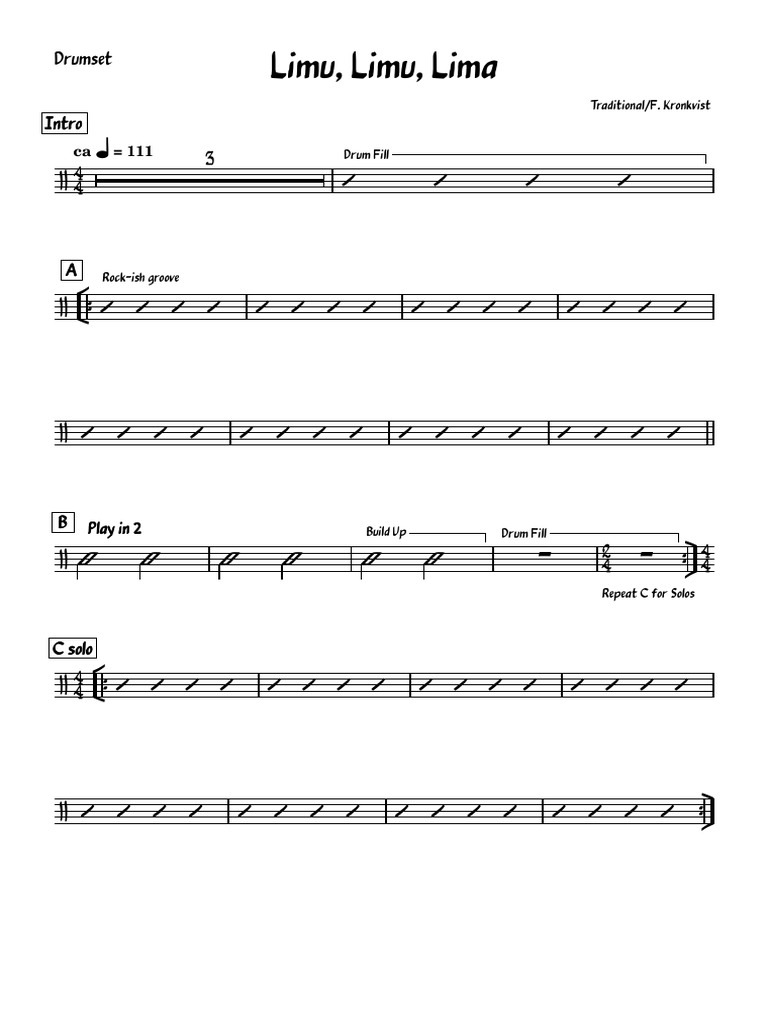 Limu, Limu, Lima-Drumset | PDF