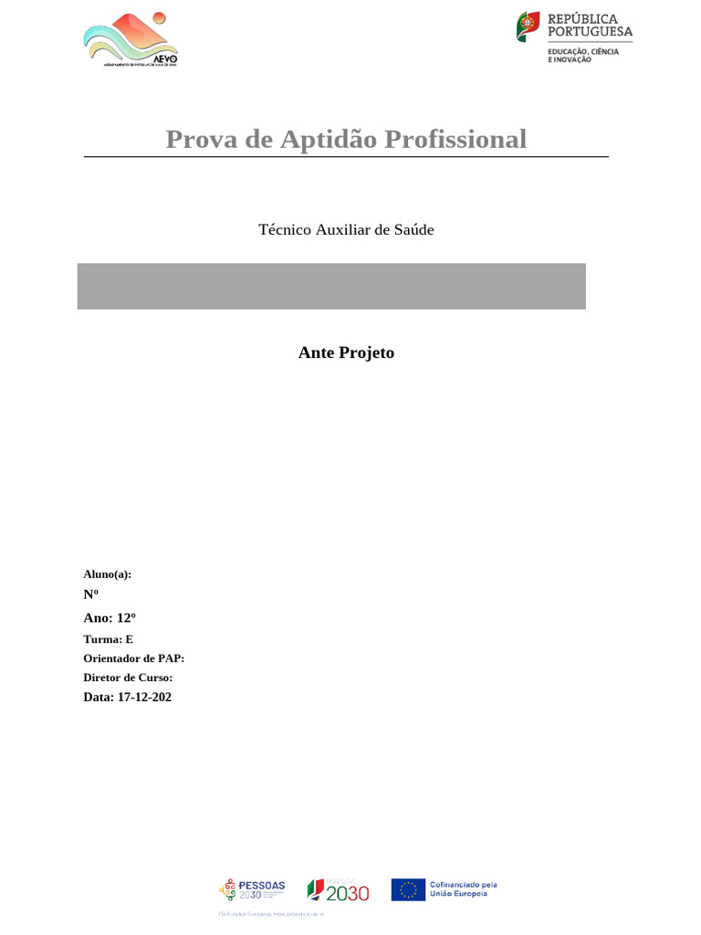 Ante Projeto - Modelo | PDF