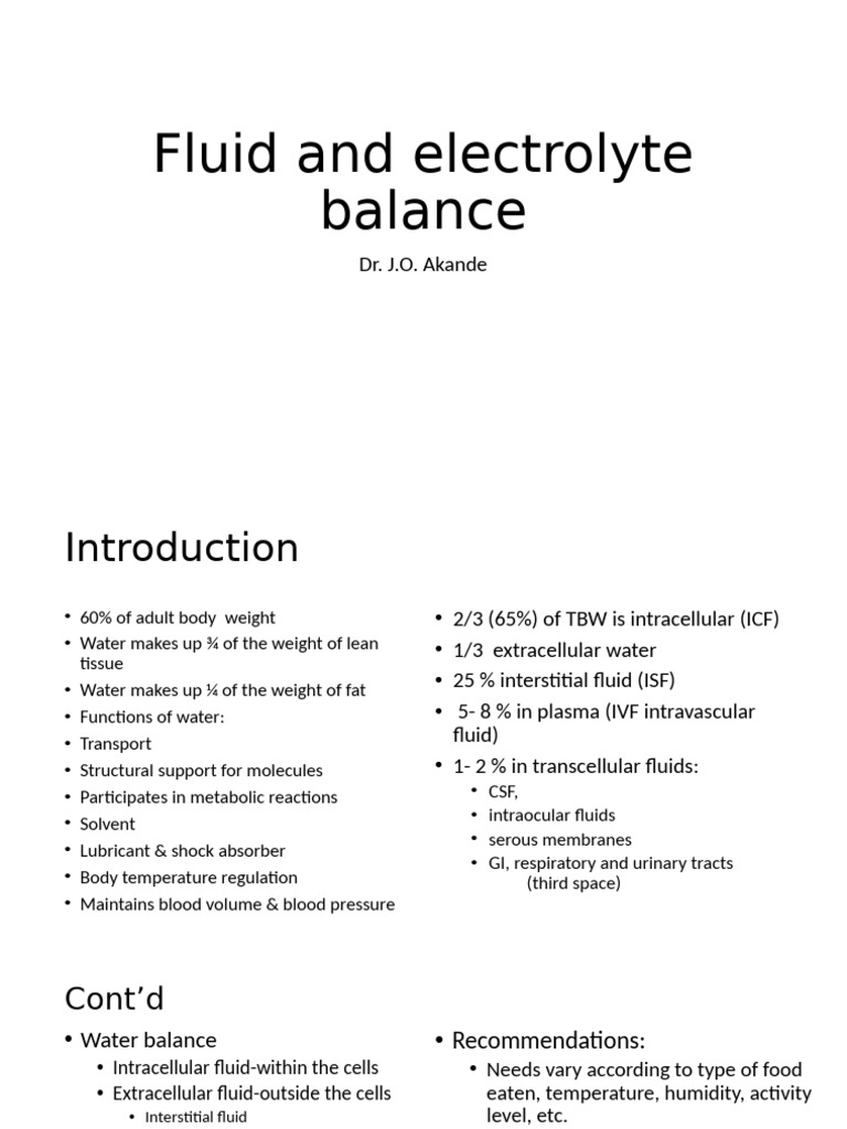 Fluid and Electrolyte Balance | PDF | Angiotensin | Physiology