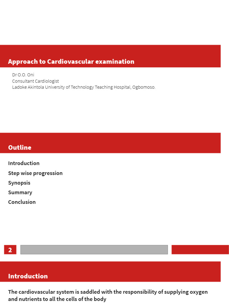Approach To CV Exam | PDF | Pulse | Heart