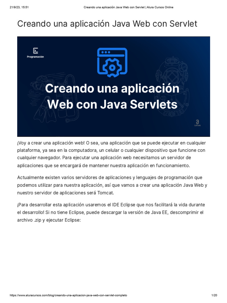 Creando Una Aplicación Java Web Con Servlet - Alura Cursos Online | PDF | Java (lenguaje de ...