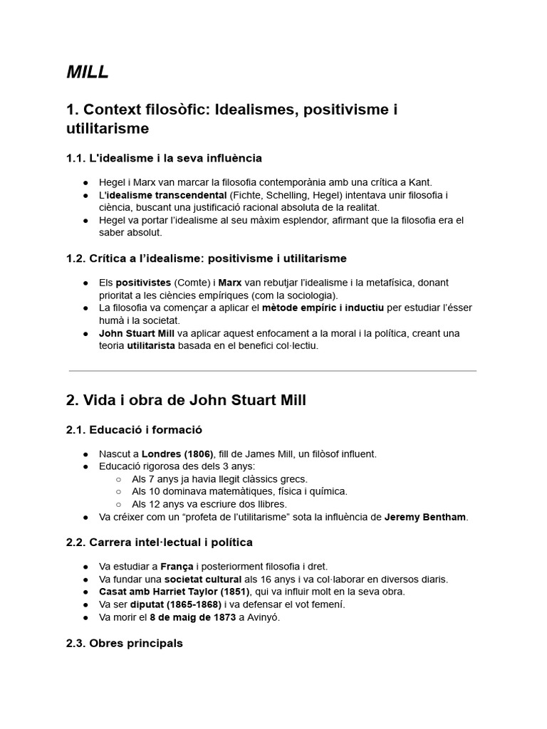 Resumen Mill Kant | PDF