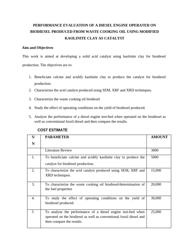 Performance Evaluation of A Diesel Engine Operated On Biodiesel ...