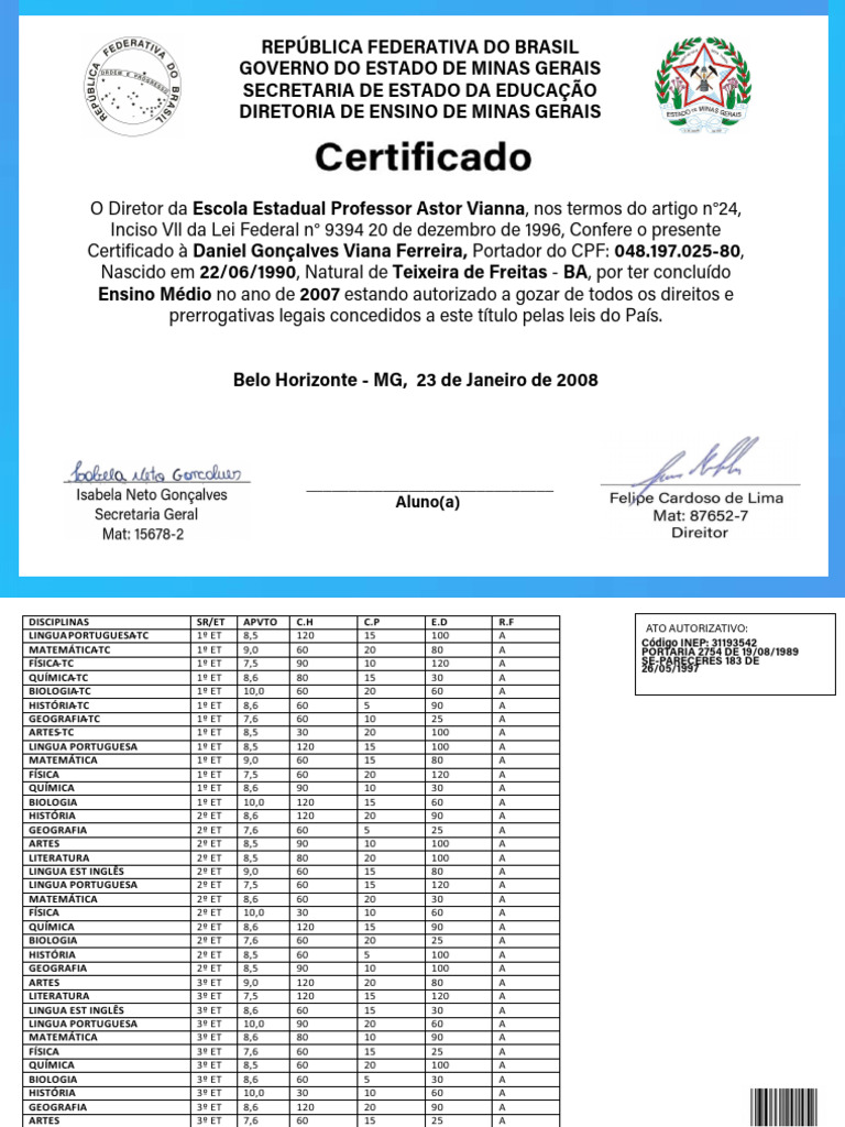 CERTIFICADO DE DANIEL(1) | PDF