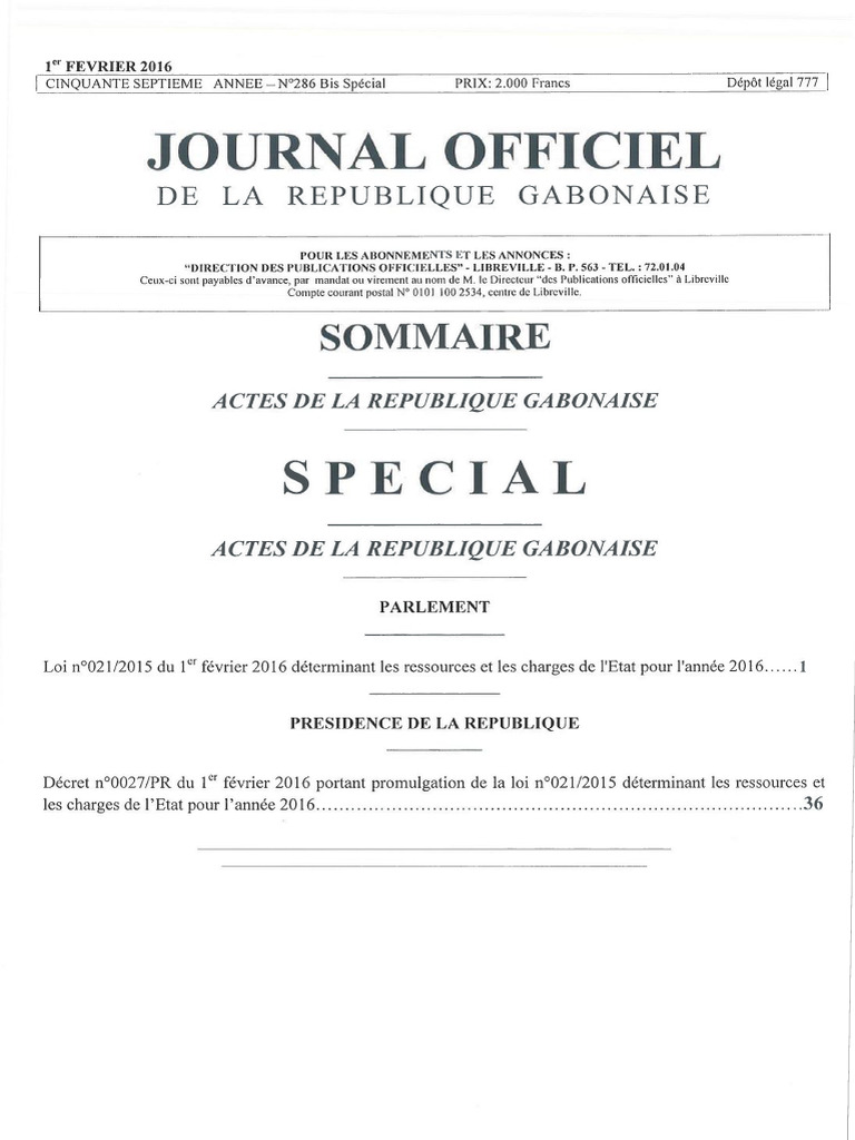 Gabon LF 2016 | PDF