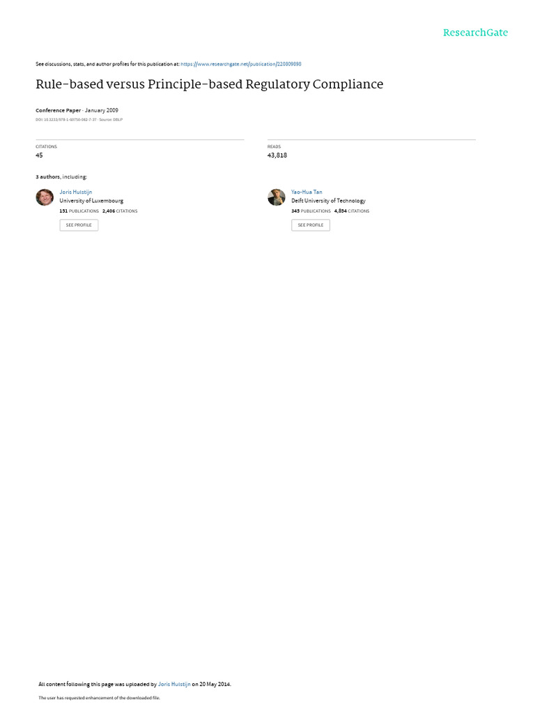 Rule Based Versus Principle Based Regulatory Compl Pdf Customs Reason