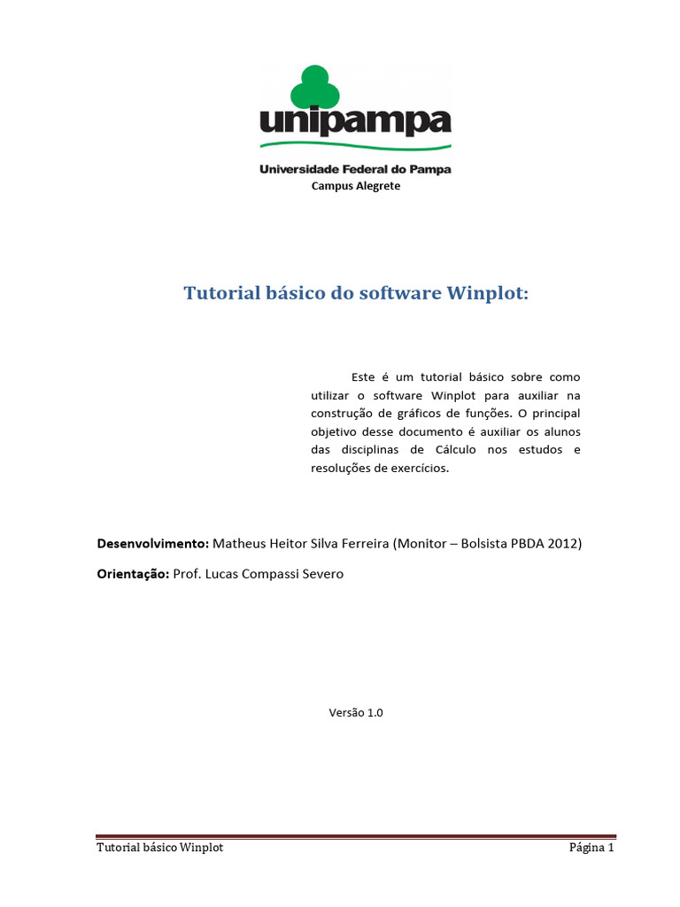 Cálculo 1 - Tutorial Básico do Software Winplot | PDF | Função ...