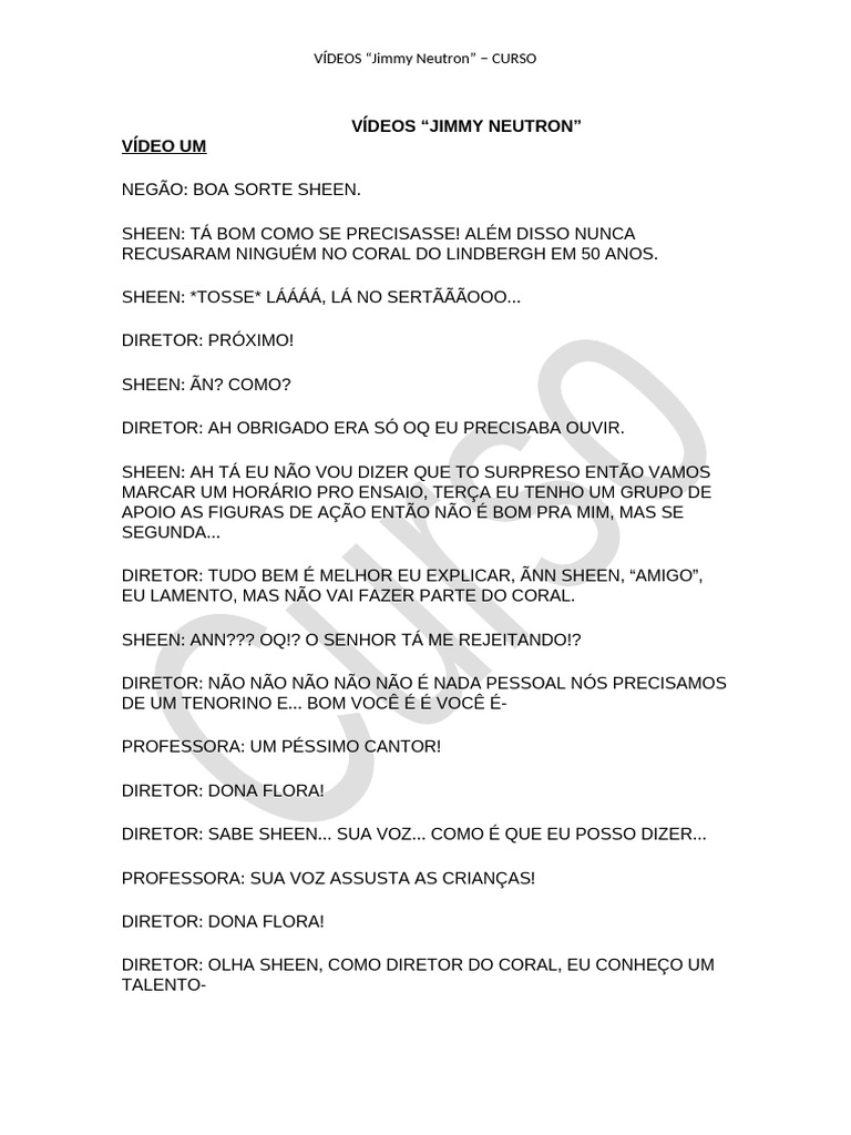 JIMMY NEUTRON Script Word | PDF