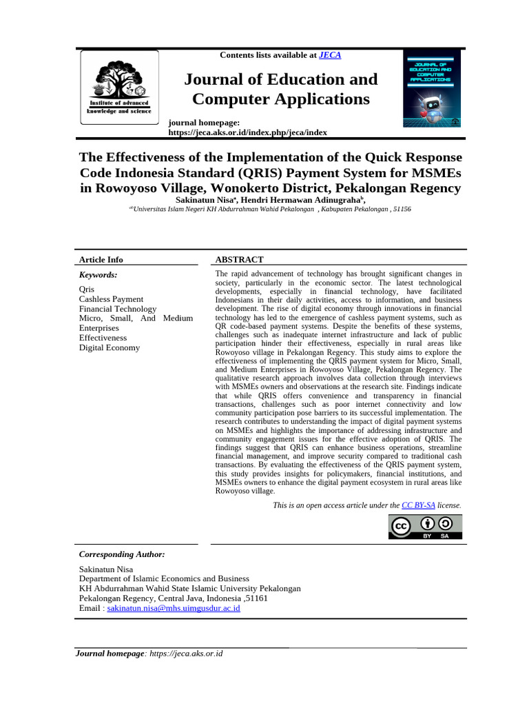The Effectiveness of The Implementation of QRIS | PDF | Qr Code | Small ...