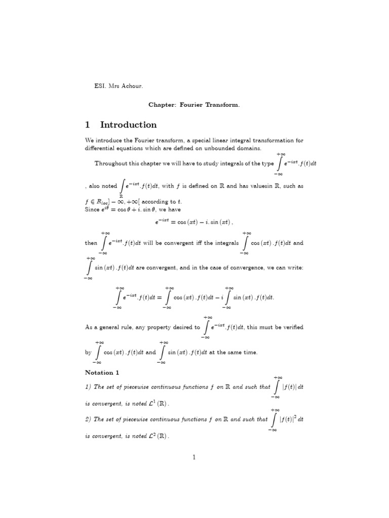 Chap5 - Fourier Transform - V4 | PDF | Fourier Transform | Mathematical ...
