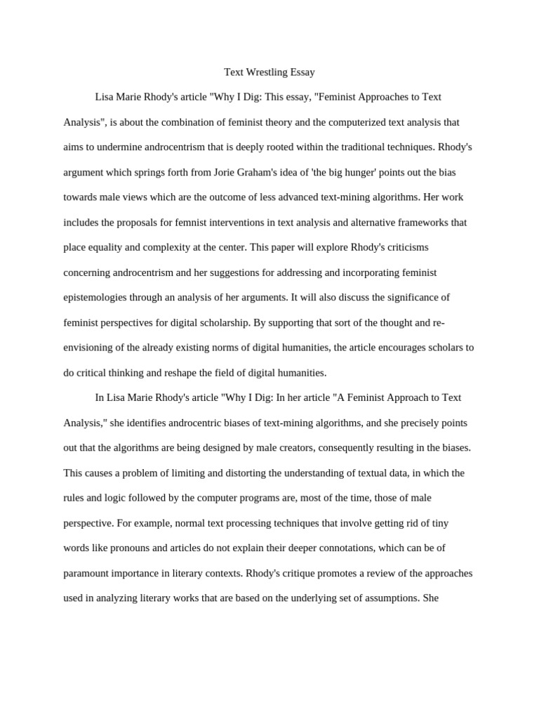 Text Wrestling Essay | PDF
