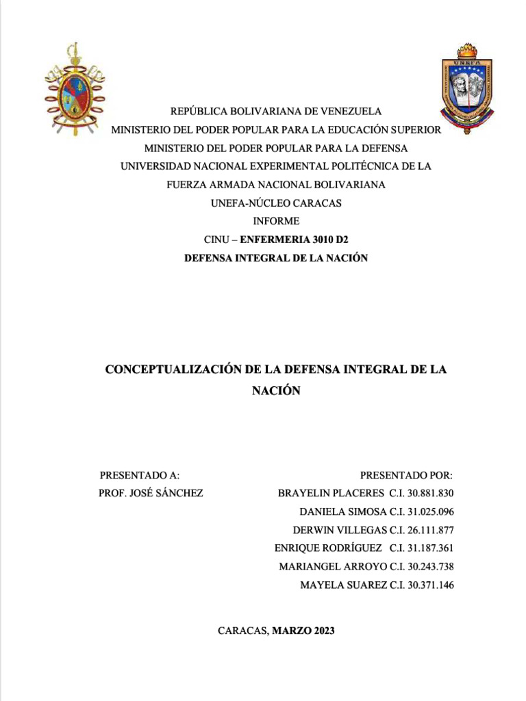 Conceptos Clave de Defensa Integral Nacional | PDF | Estado (política ...