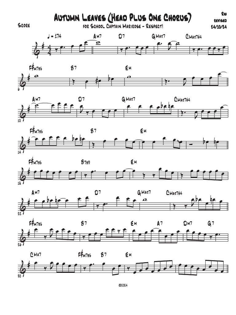 Autumn Leaves For Marirose (Easier) | PDF