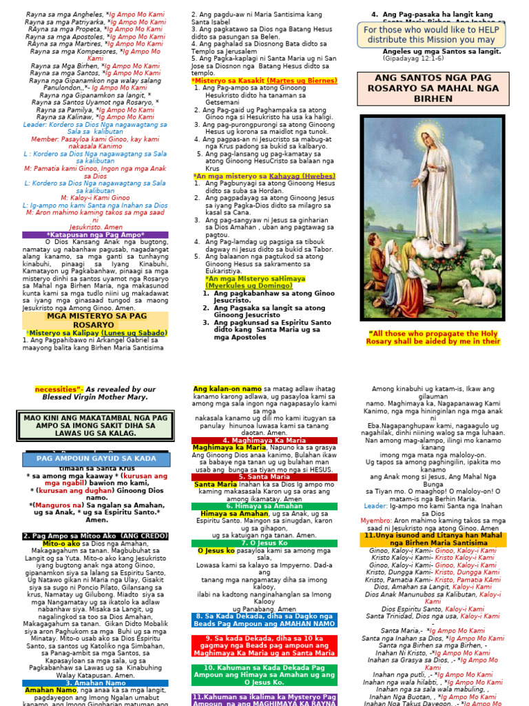 BROCHURE The-Most-Holy-Rosary-Booklet-Bisaya | PDF