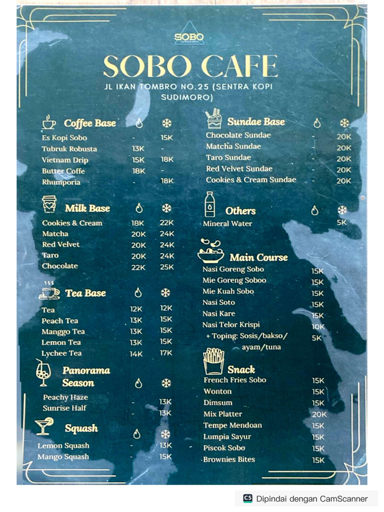 Menu SOBO | PDF