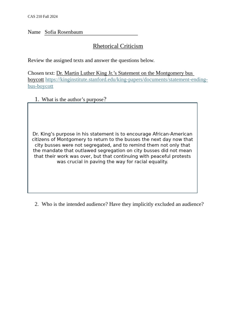 Rhetorical Analysis Worksheet | PDF
