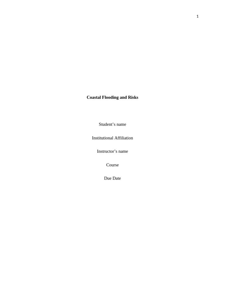 Coastal Flooding and Risks | PDF | Flood | Climate Change