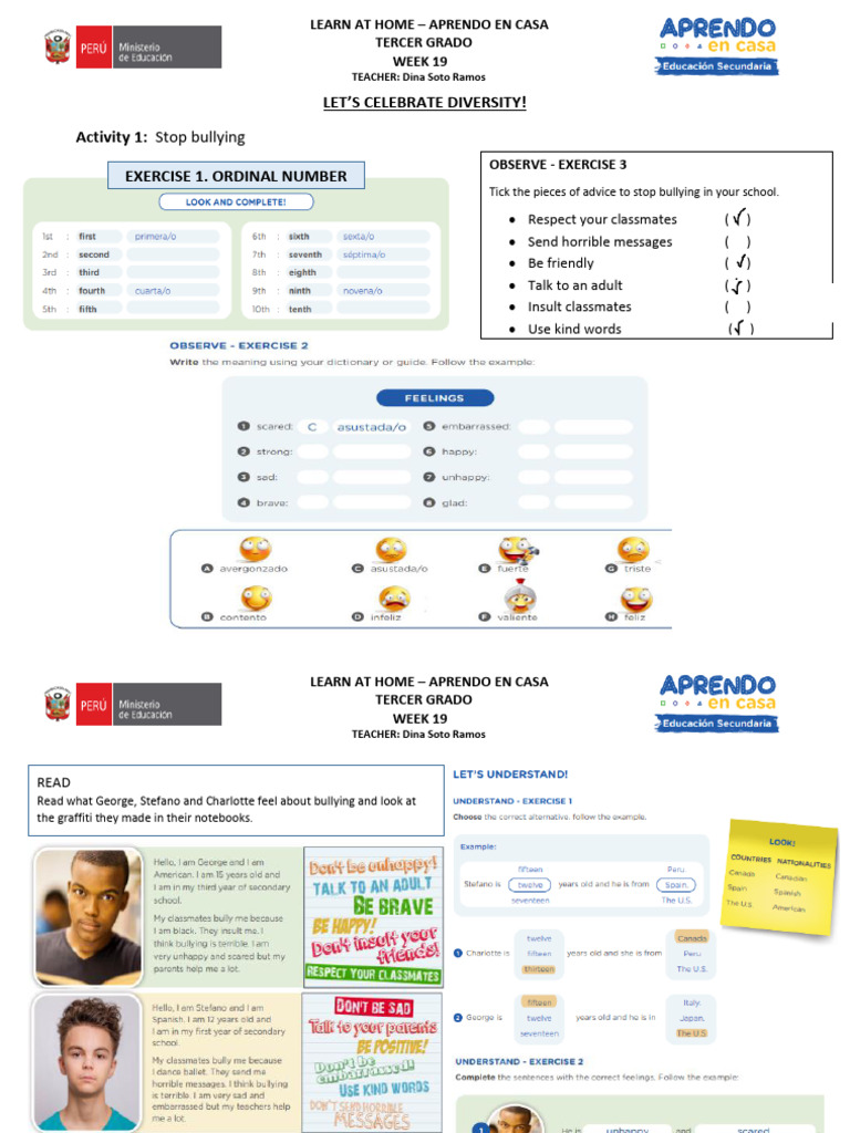 BULLYNG 1 - 2 - 3 Ingles | PDF
