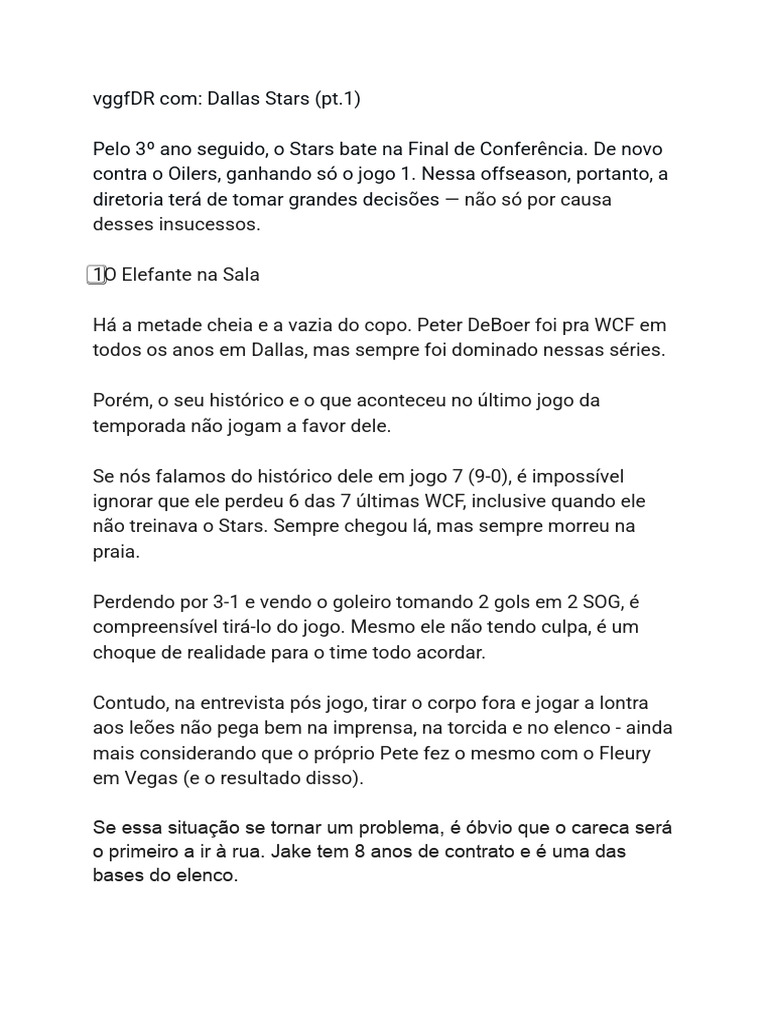 DR Com - Dallas Stars (PFT | PDF