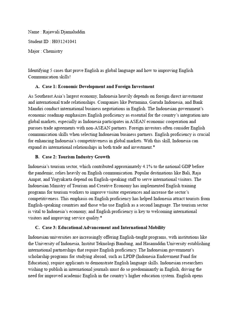 English as a Global Language in Indonesia | PDF | Indonesia | English ...