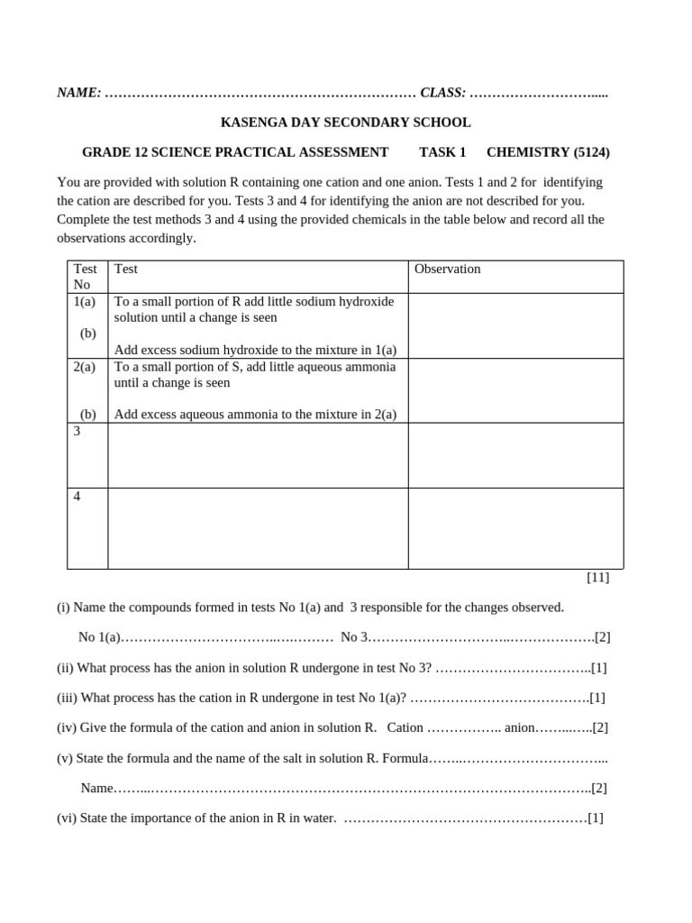 Science Practical Assessment 2020 | PDF | Titration | Chemistry