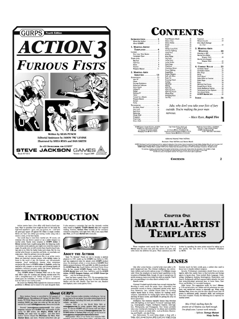 4E GURPS Action 3 Furious Fists | PDF