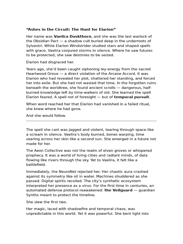 Ashes in The Circuit The Hunt For Elarion | PDF