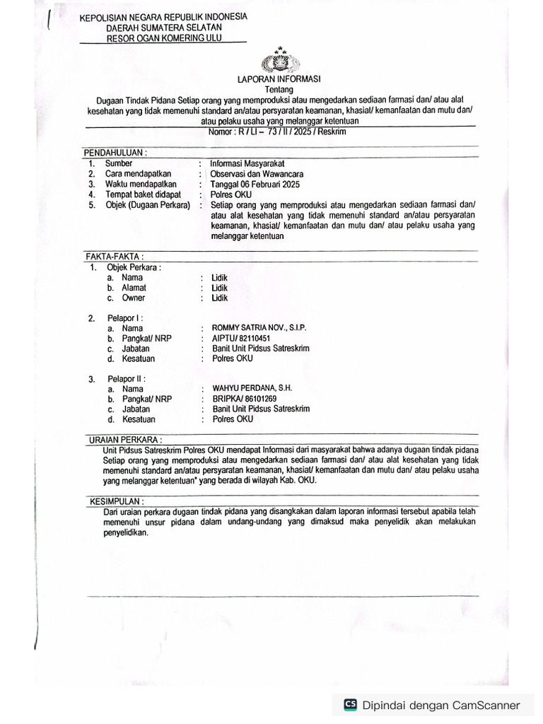 Laporan Informasi | PDF