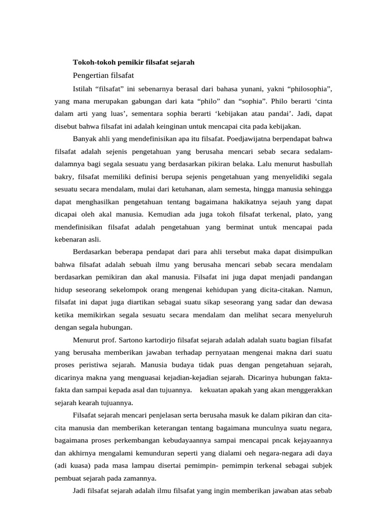 Tokoh Tokoh Pemikir Filsafat Sejarah | PDF