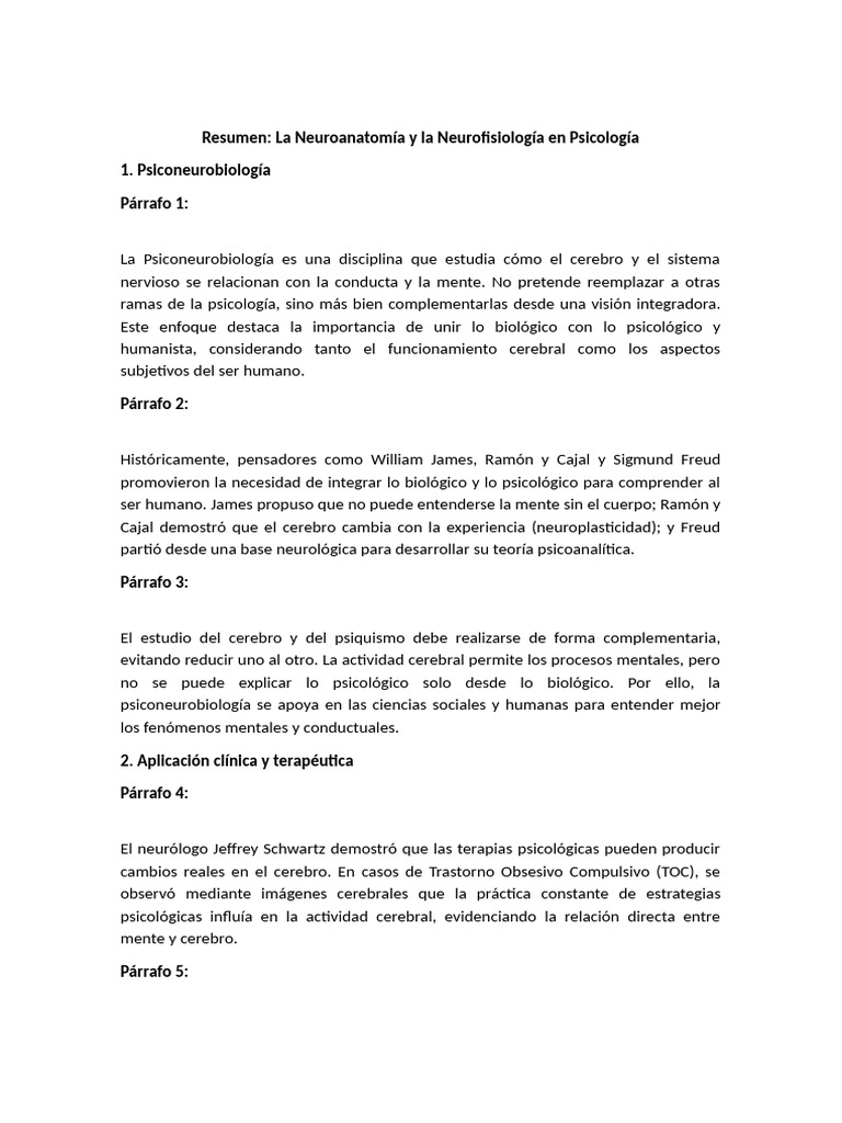 Resumen de Neuro | PDF | Sicología | Mente