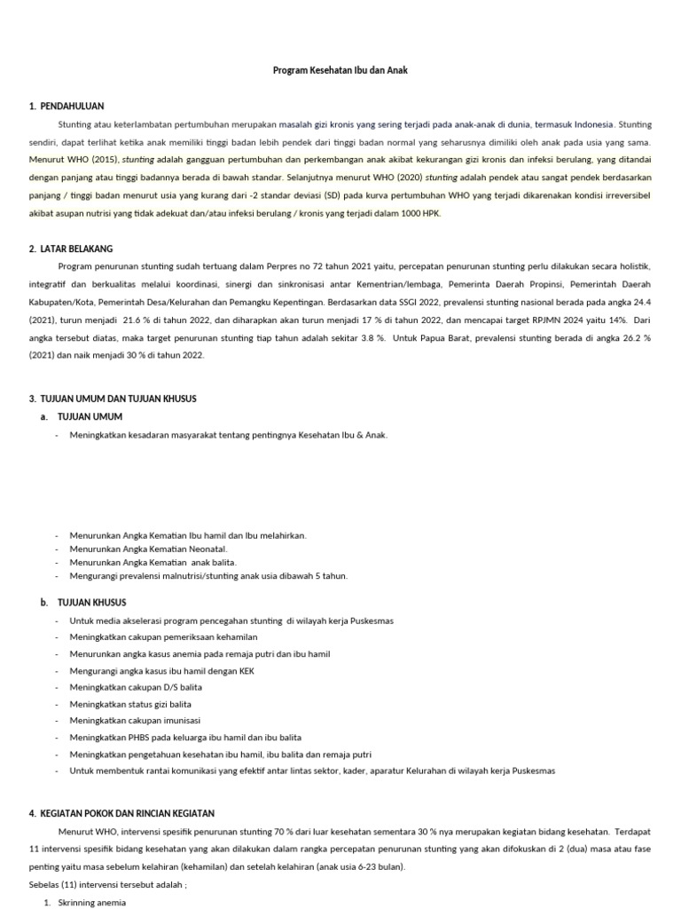 Program Kesehatan Ibu Anak Dan Stunting Pdf