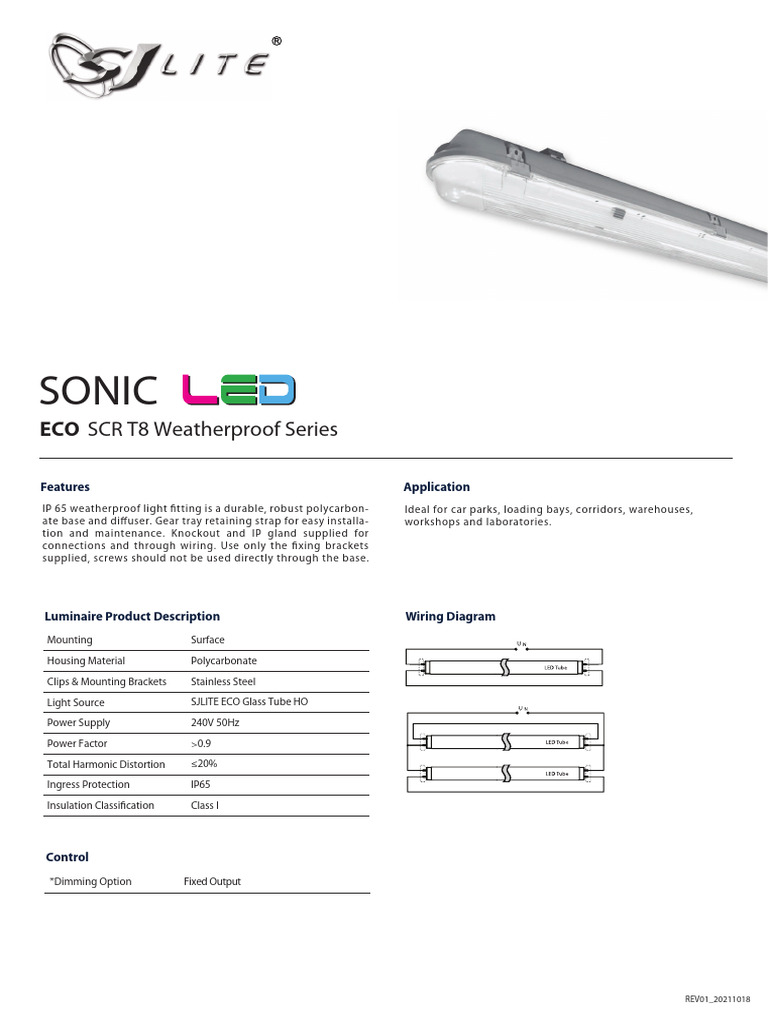 ECO - SCR T8 Weatherproof - Updated-REV01 | PDF | Electrical ...