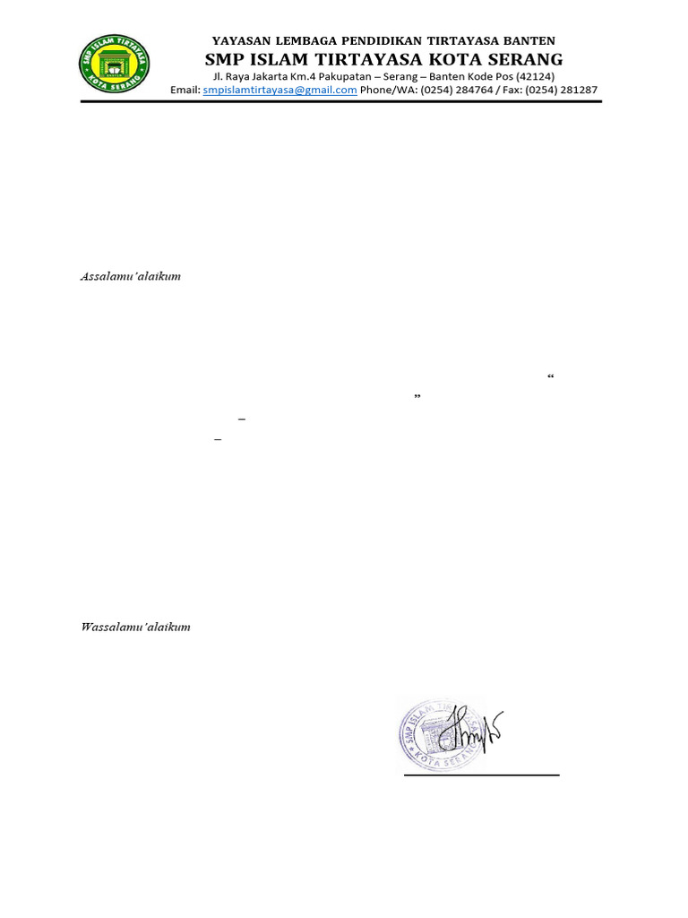Surat Pemberitahuan Psat 2025 | PDF