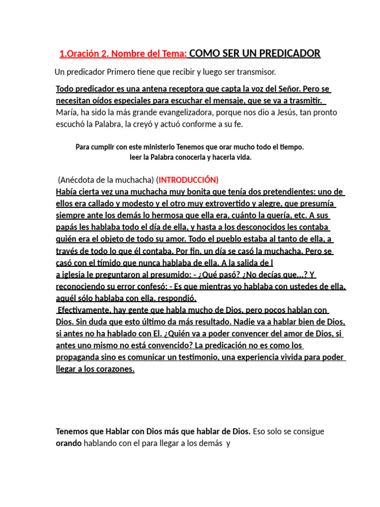 Cómo ser un predicador eficaz | PDF | Jesús | espíritu Santo