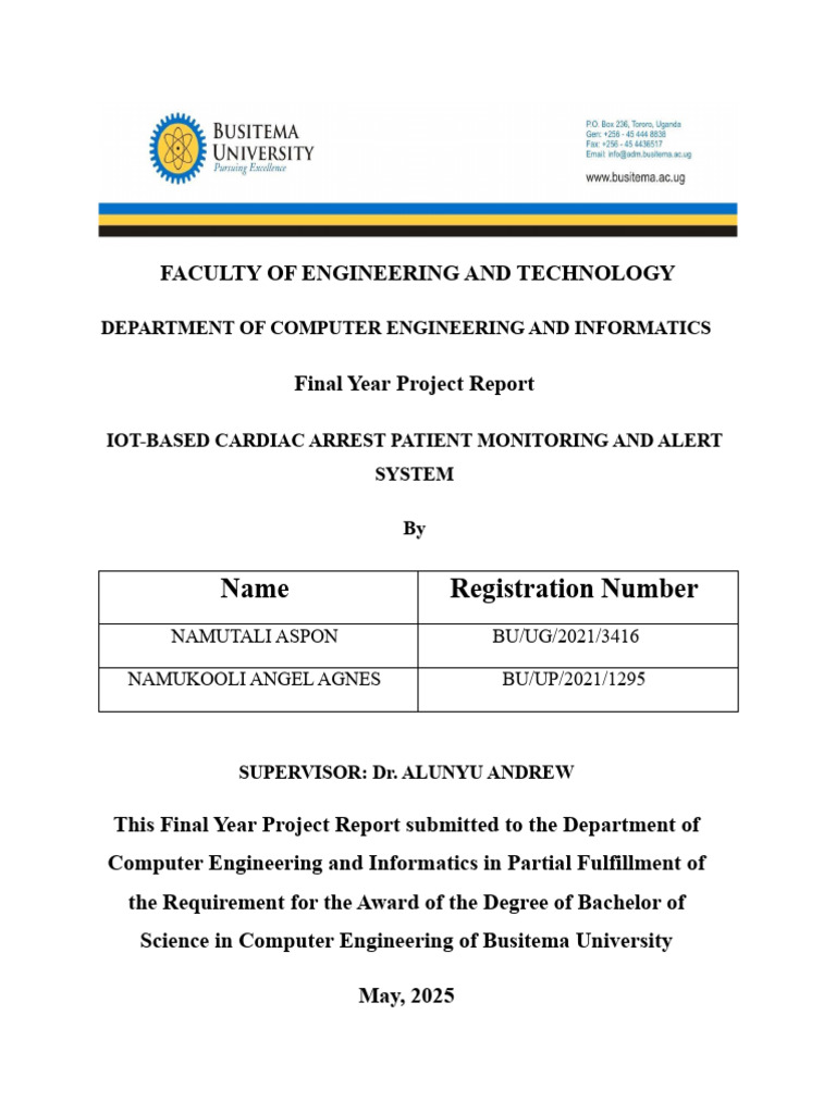 Project Report For Final Year April 2025 | PDF | Monitoring (Medicine ...