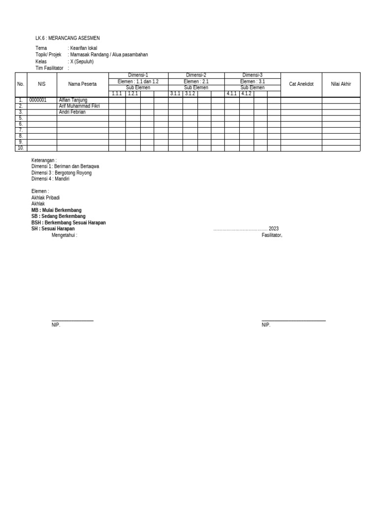 LK.6a Merancang Asesmen | PDF